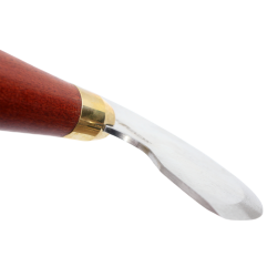 Round knife 11cm brass / Rosewood - Knife, blades & scissors - Leather ...