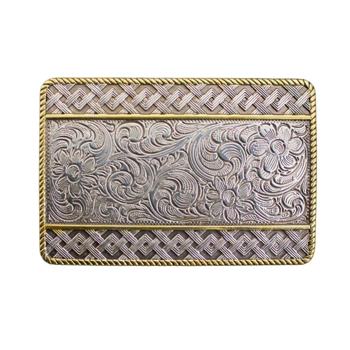 Woven Engraved Floral Trophy Buckle 38mm - Plate Buckles - Leather ...