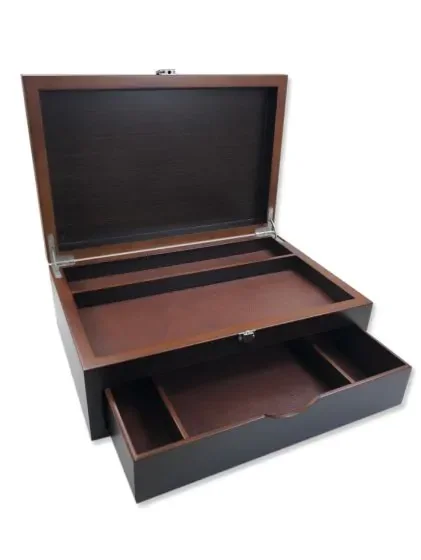 Drawer box with leather Nécessaire - Saphir - Shoe Care Valet Box ...